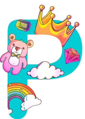 Cute magic letter m Royalty Free Vector Image - VectorStock