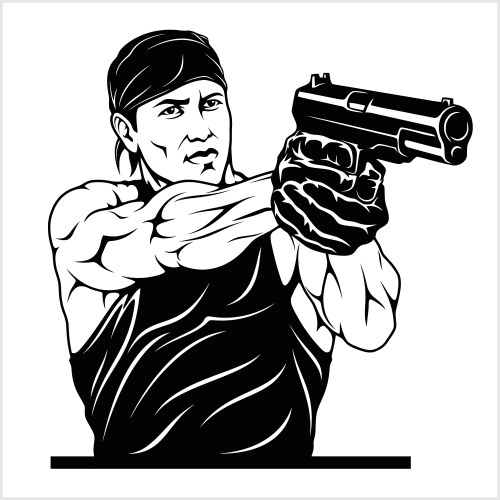 Man with gun ghetto warriors Royalty Free Vector Image