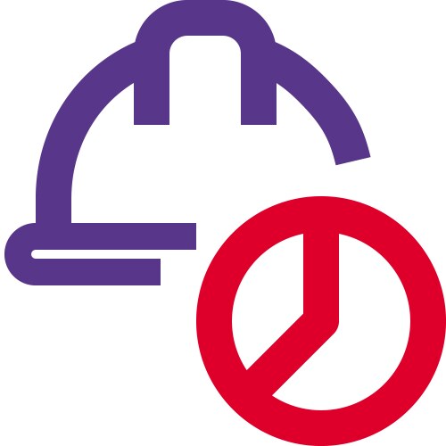 Safety helmet pie chart prepared for mechanics Vector Image