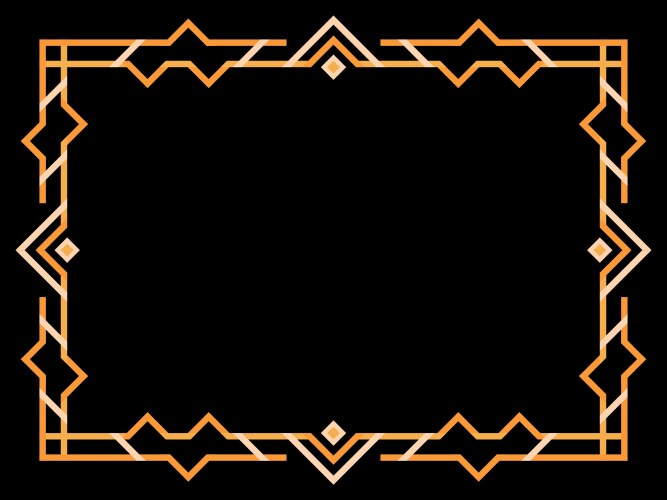 Art deco frame vintage linear border design a Vector Image