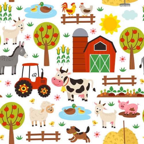 Labels with different farm animals Royalty Free Vector Image