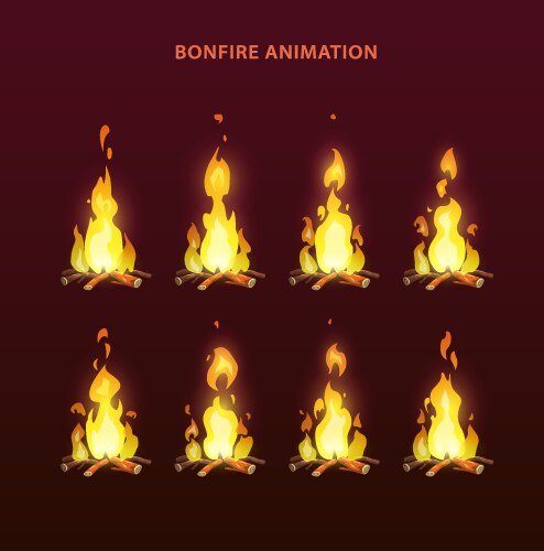 Vfx effect storyboard fire animation sprites Vector Image