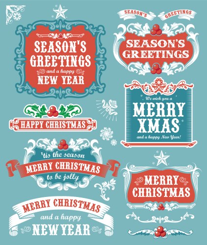 Vintage christmas banners Royalty Free Vector Image