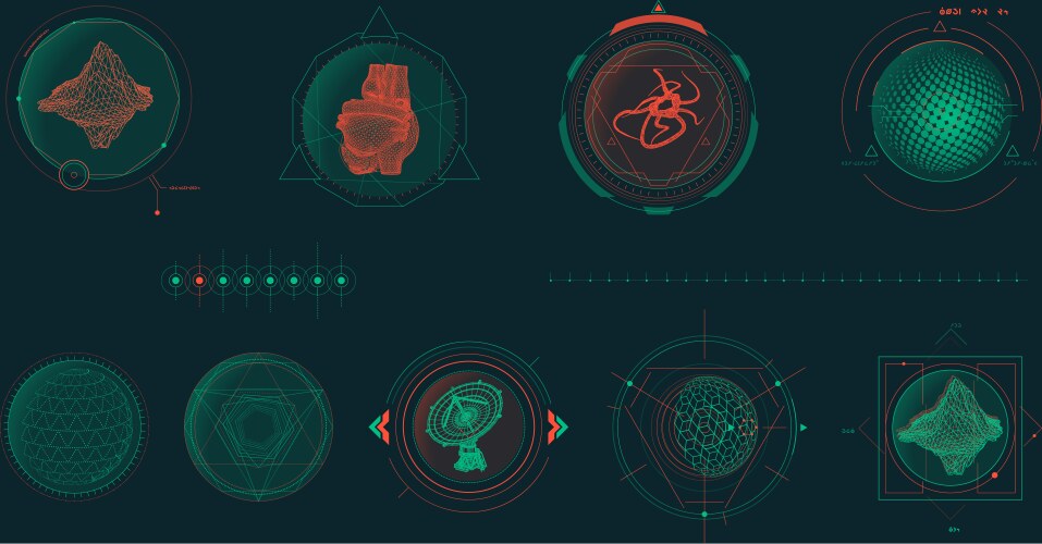 Circular infographic elements for sci-fi Vector Image
