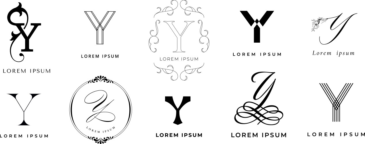 Vintage monogram emblem retro art ornamental Vector Image