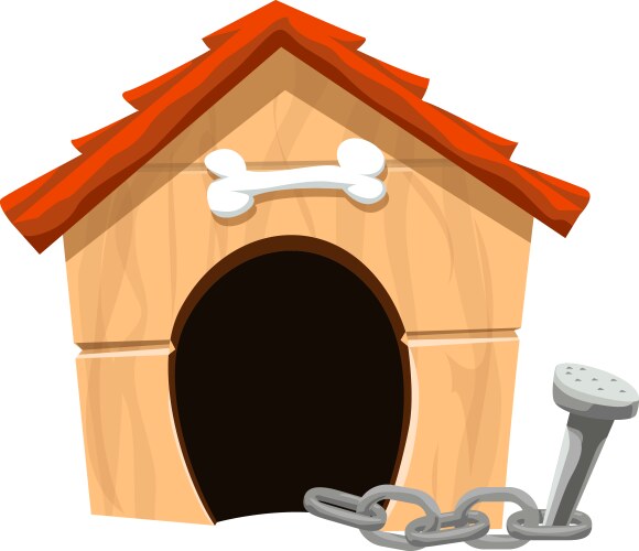 Dog and pet house Royalty Free Vector Image - VectorStock