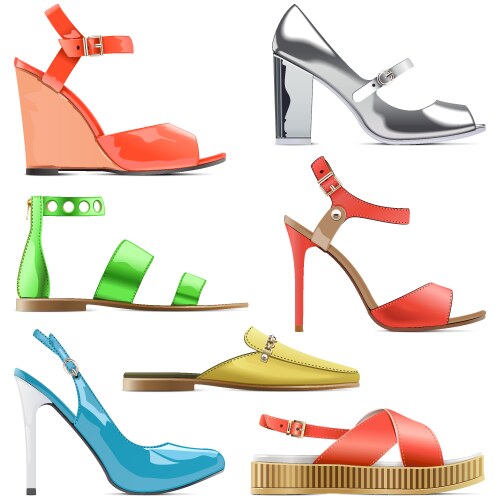 Women shoes collection Royalty Free Vector Image
