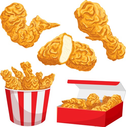 Poster crispy chicken Royalty Free Vector Image