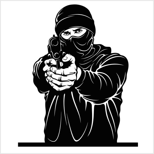 Man with a baseball bat thug - ghetto warrior Vector Image
