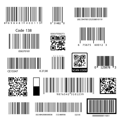 QR Codes and Barcodes Royalty Free Vector Image