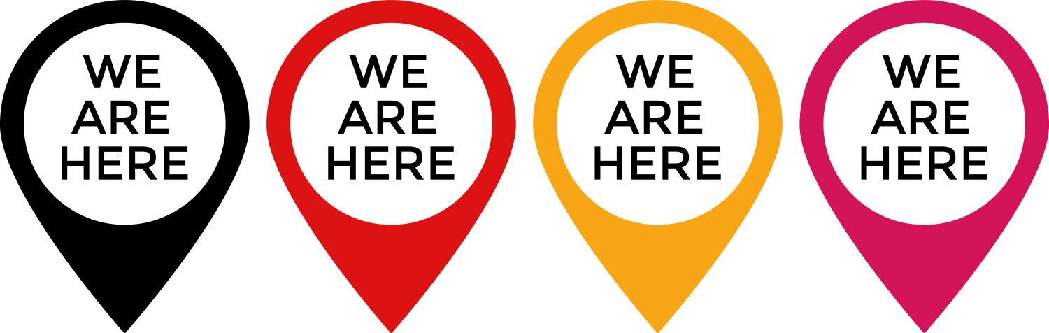 Bas location pin icon set map icons Royalty Free Vector