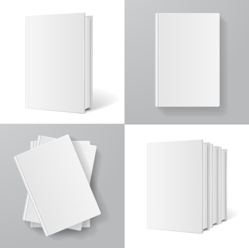 Book cover set perspective Royalty Free Vector Image