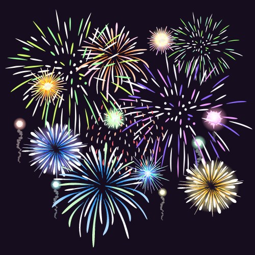 Fireworks festival flyers template Royalty Free Vector Image