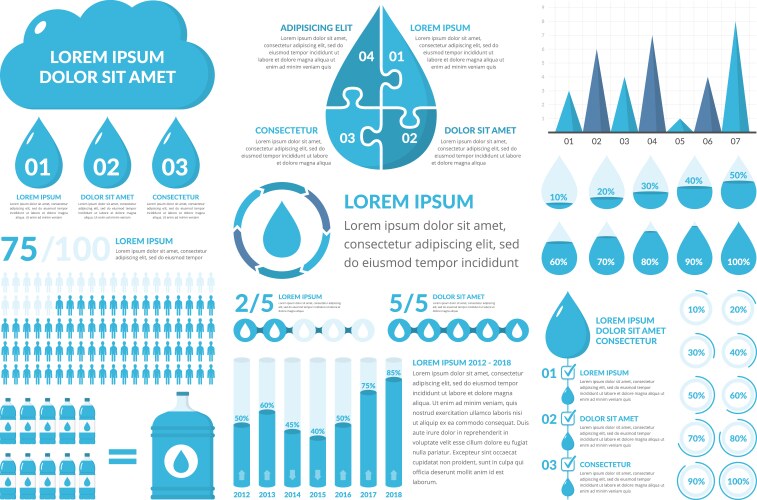 Water infographic elements information design Vector Image