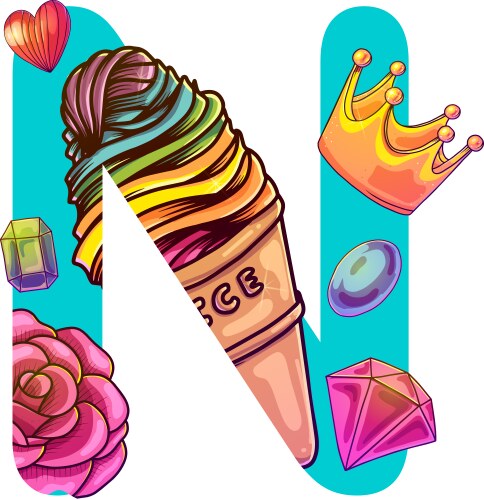 Cute magic letter r Royalty Free Vector Image - VectorStock