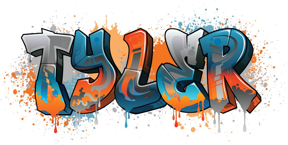 Graffiti styled urban street art tagging design Vector Image