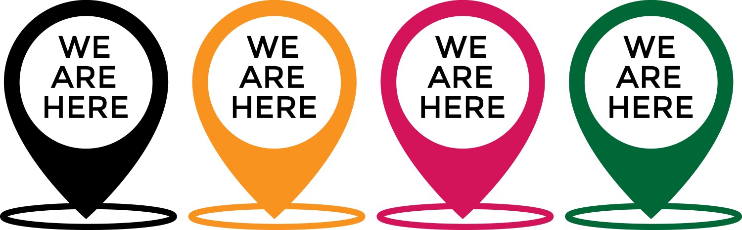 Bas location pin icon set map icons Royalty Free Vector