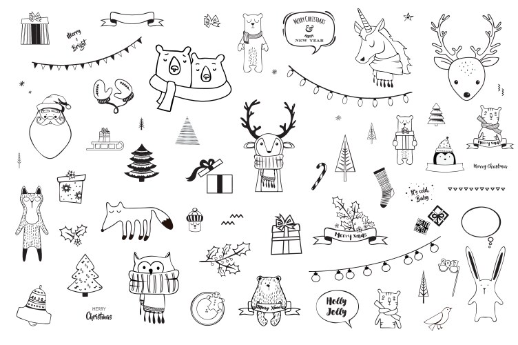 Robot doodles isolated Royalty Free Vector Image