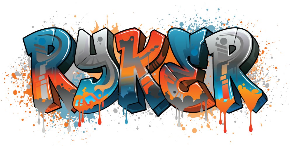 Graffiti styled urban street art tagging design Vector Image