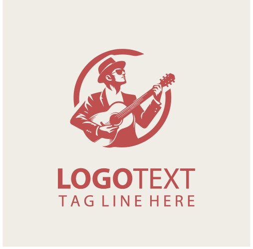 Guitar music logo Royalty Free Vector Image - VectorStock