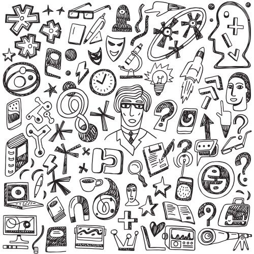 Computer doodles Royalty Free Vector Image - VectorStock