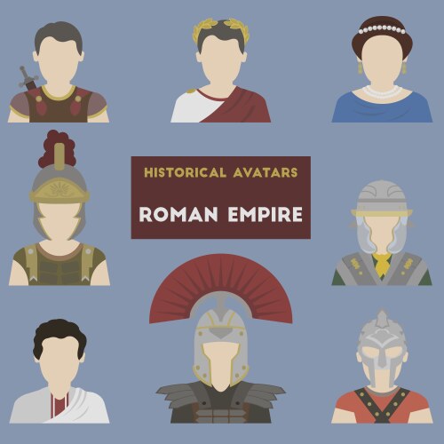 Character set of roman legionnaires Royalty Free Vector