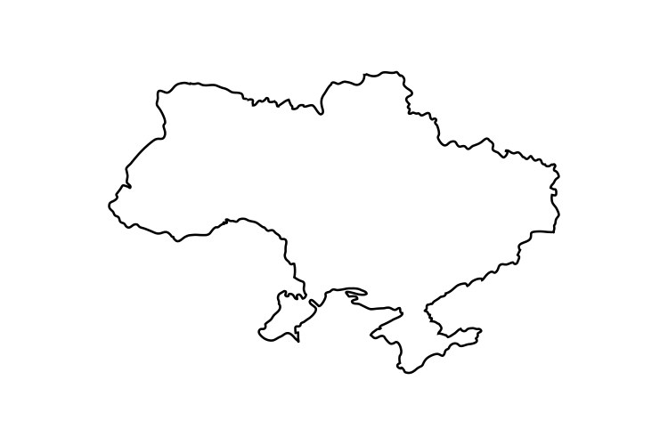 Ukrainian outline isolated white background Vector Image