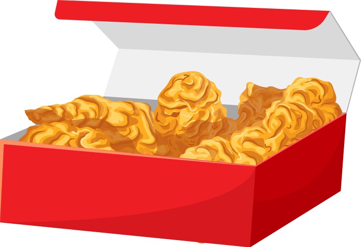 Fried chicken leg bucket isolated on white Vector Image