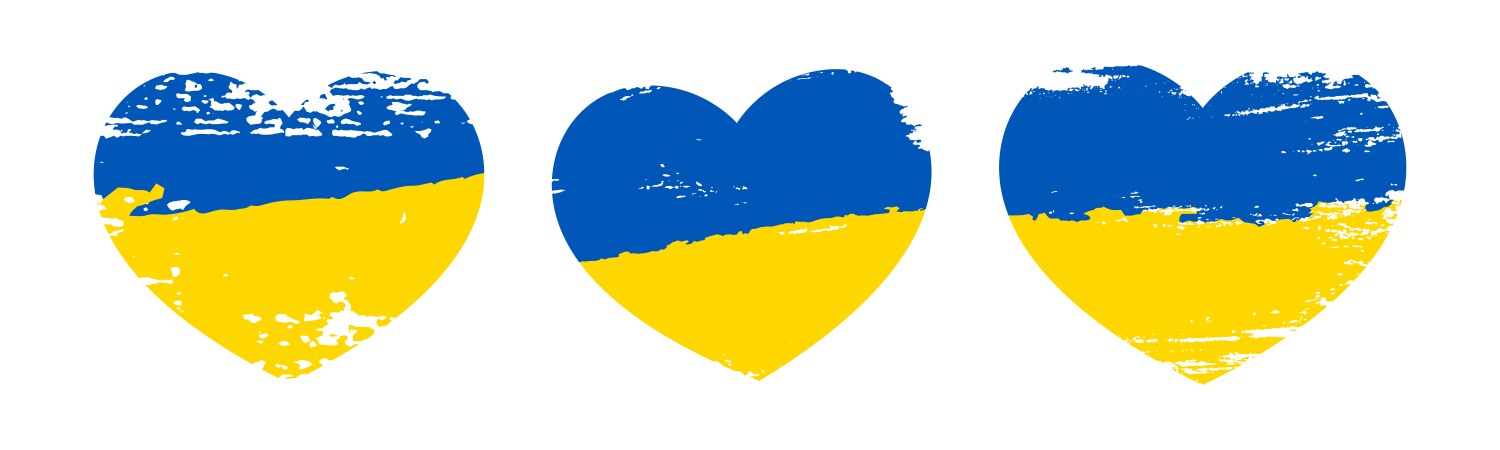 Heart ukraine flag isolated white background Vector Image