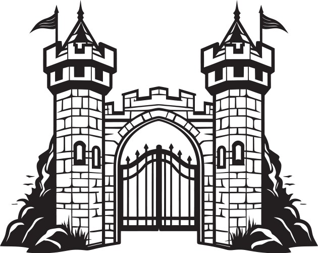 Medievalthreshold gate icon kingdomentrance Vector Image