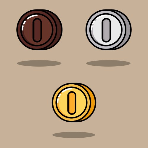 Silver coin game Royalty Free Vector Image - VectorStock