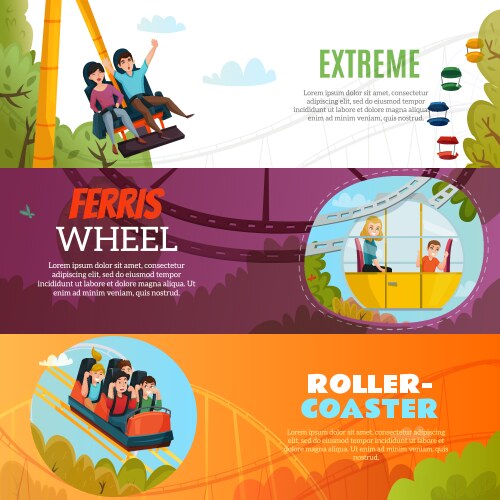 Amusement Park Logo - Ferris Wheel & Carousel Vector Image