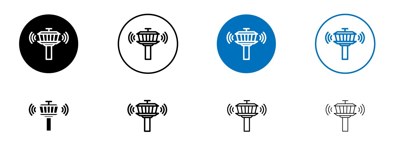 Control tower icon set Royalty Free Vector Image