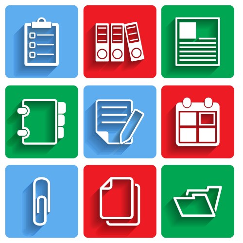 Document office icons Royalty Free Vector Image