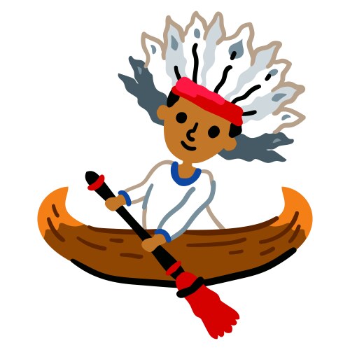 Native Canoe Clipart