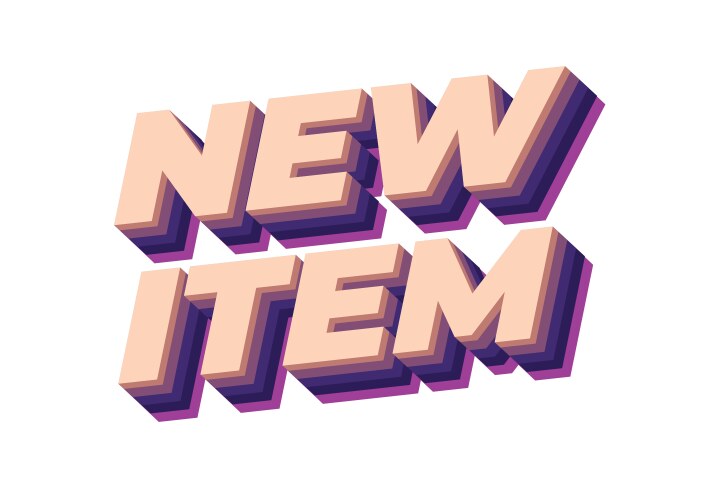 New item text effect in 3d style for print ad Vector Image