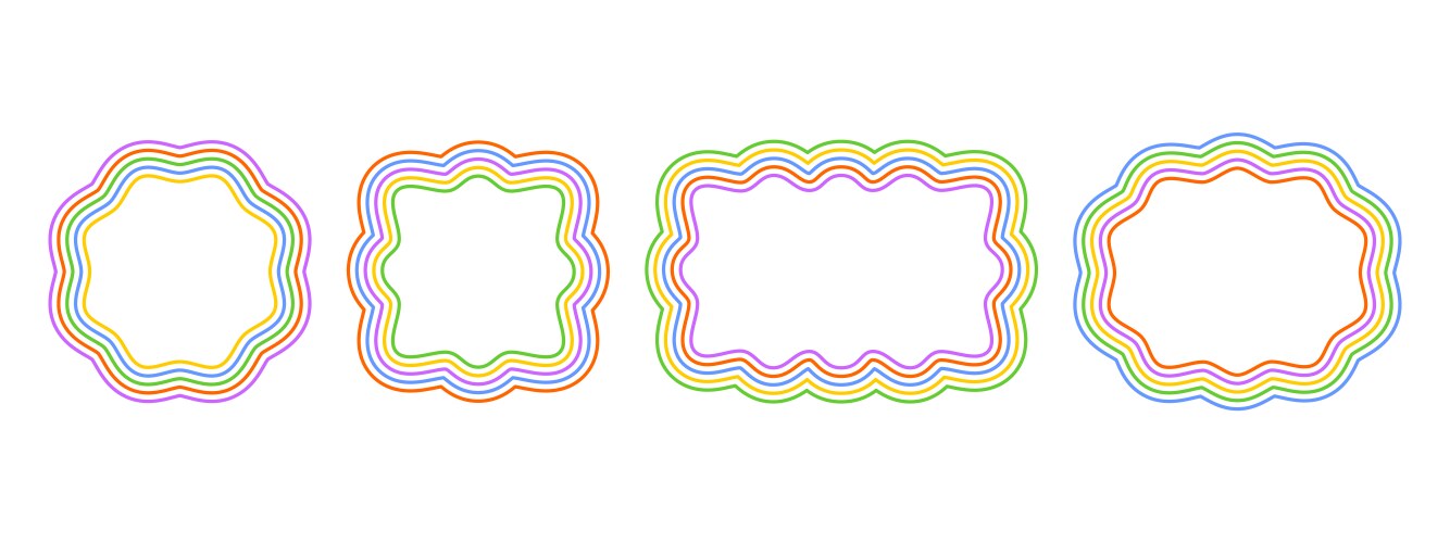 Set of square oval circle and rectangle frames Vector Image