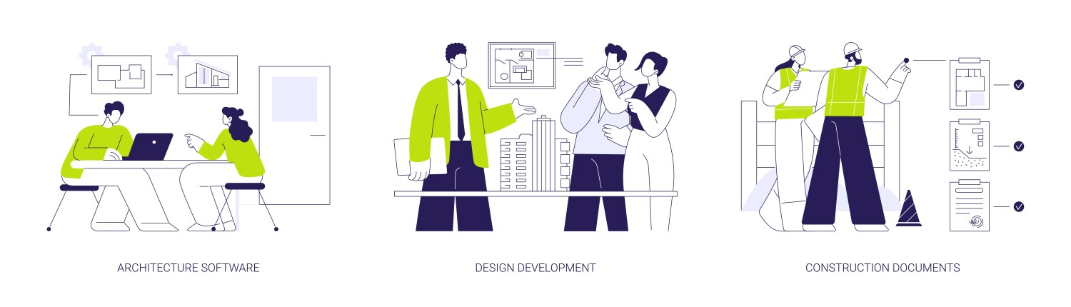 Architectural firm abstract concept Royalty Free Vector