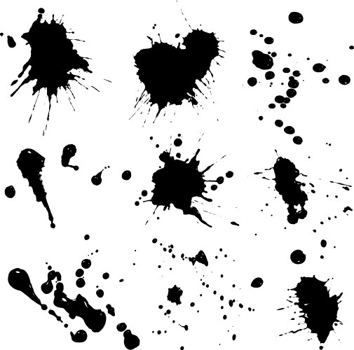 Ink splat collection Royalty Free Vector Image