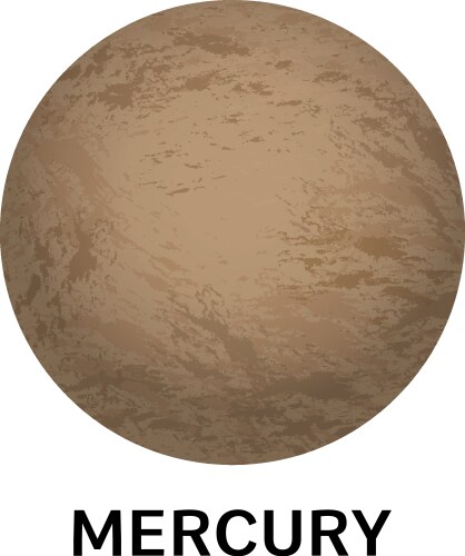 Hand drawn mercury planet Royalty Free Vector Image