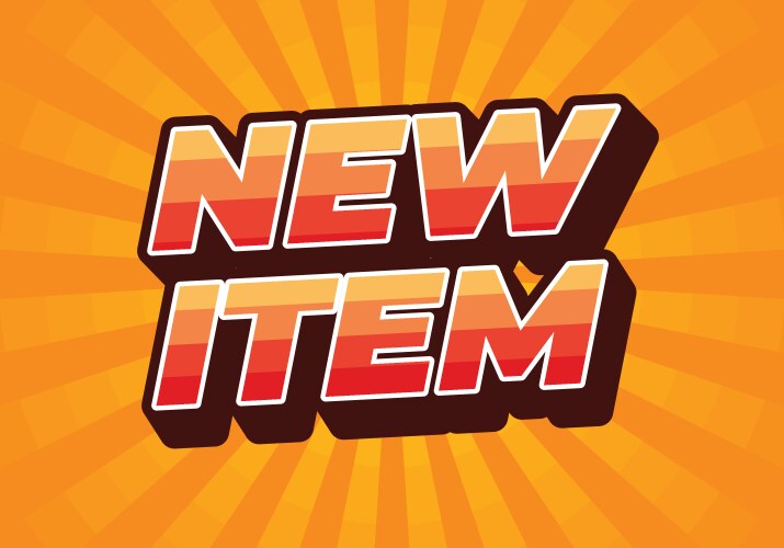 New item text effect in 3d style for print ad Vector Image