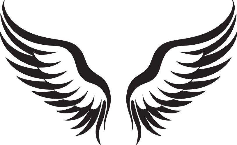 Angel wings - black and white isolated icon Vector Image