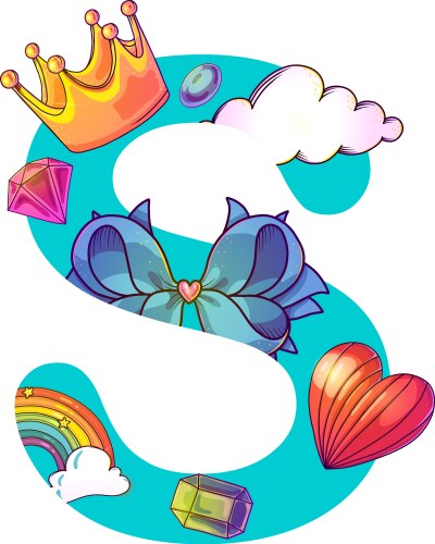 Cute magic letter m Royalty Free Vector Image - VectorStock