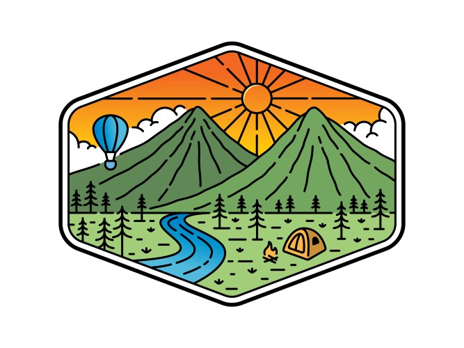 Natural scenery in the frame Royalty Free Vector Image