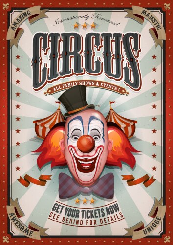 Vintage blank circus poster sign Royalty Free Vector Image