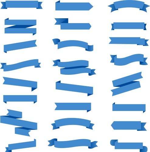 Set blue ribbons isolated on white background Vector Image