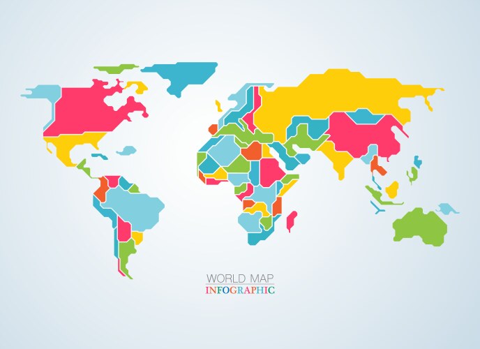 Colorful map asia continent Royalty Free Vector Image