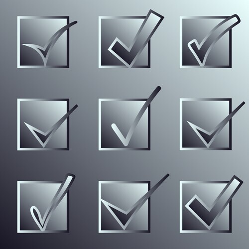 Confirm icons set yes icon check mark Royalty Free Vector