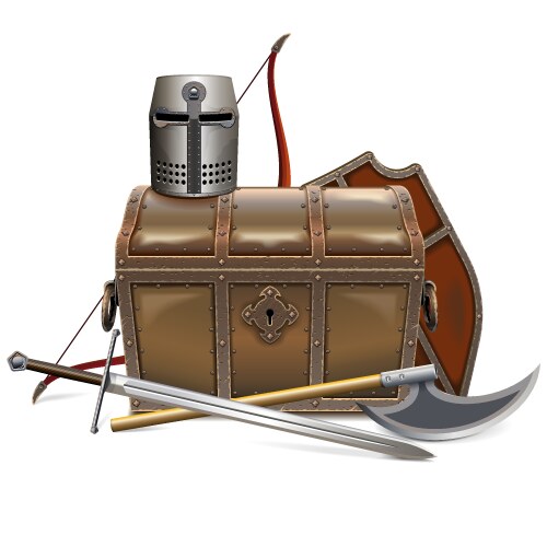 Old medieval chest Royalty Free Vector Image - VectorStock