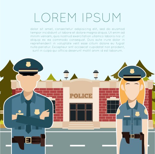 Police station city department exterior Royalty Free Vector